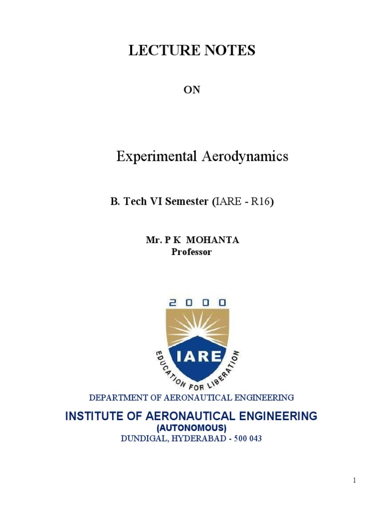 Iare Ead Lecture Notes Pdf Shock Wave Mach Number