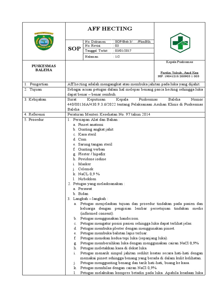 Sop Aff Hecting | PDF