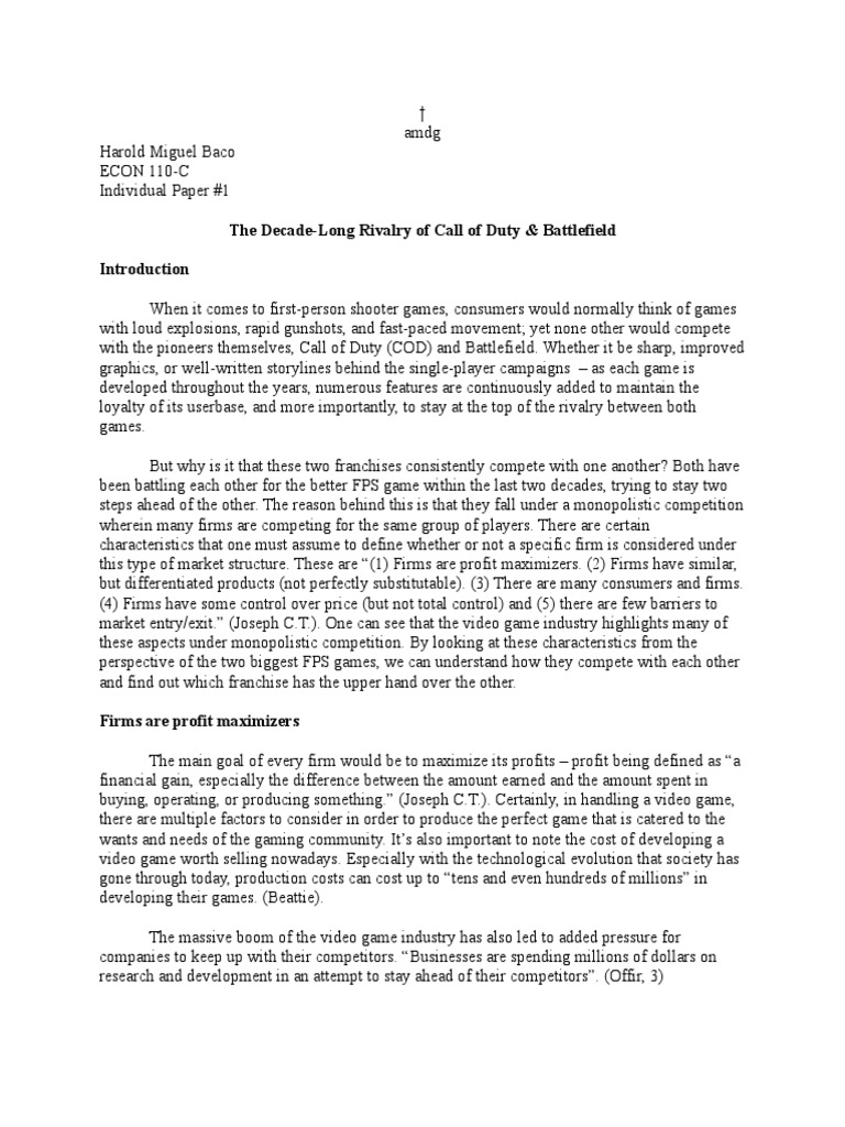 COD Paper | PDF | Profit (Economics) | Monopoly