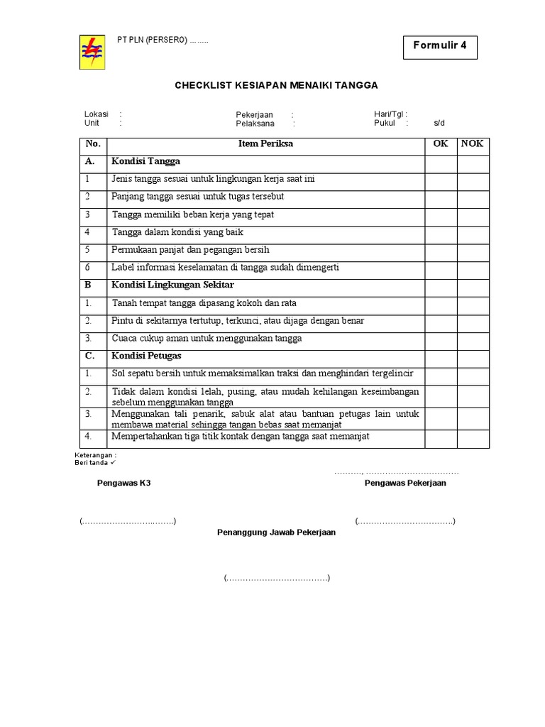 Cek List Persiapan (Form 4) | PDF