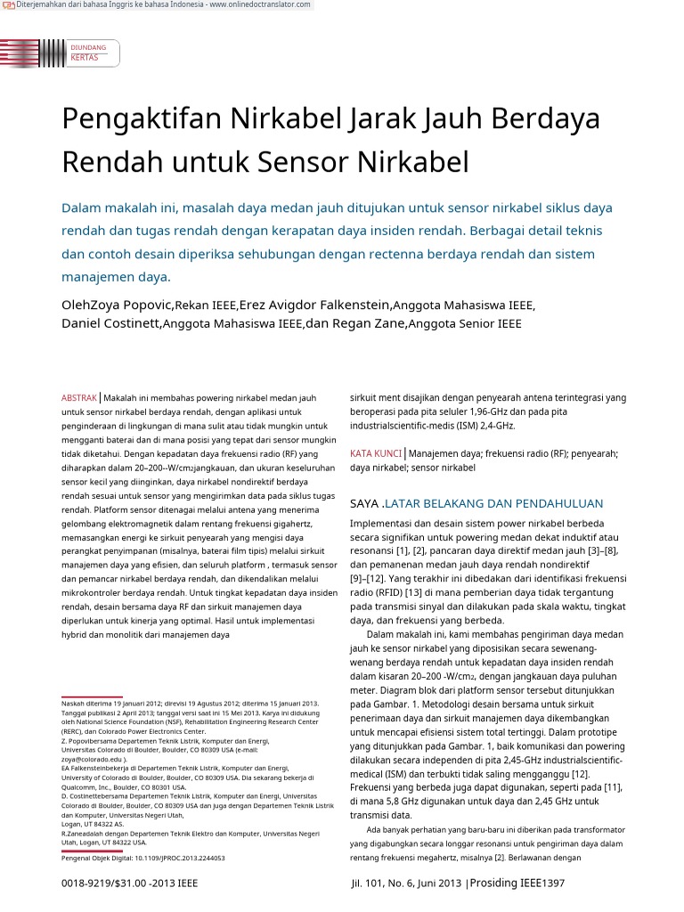 Low-Power Far-Field Wireless Powering For Wireless Sensors - En.id ...