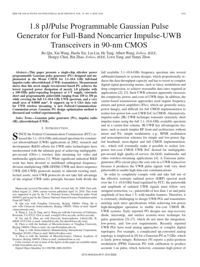 1.8 pJ-Pulse Programmable Gaussian Pulse Generator For Full-Band ...