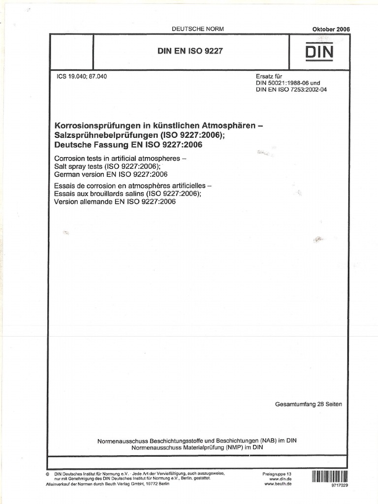 Din en Iso 9227 | PDF