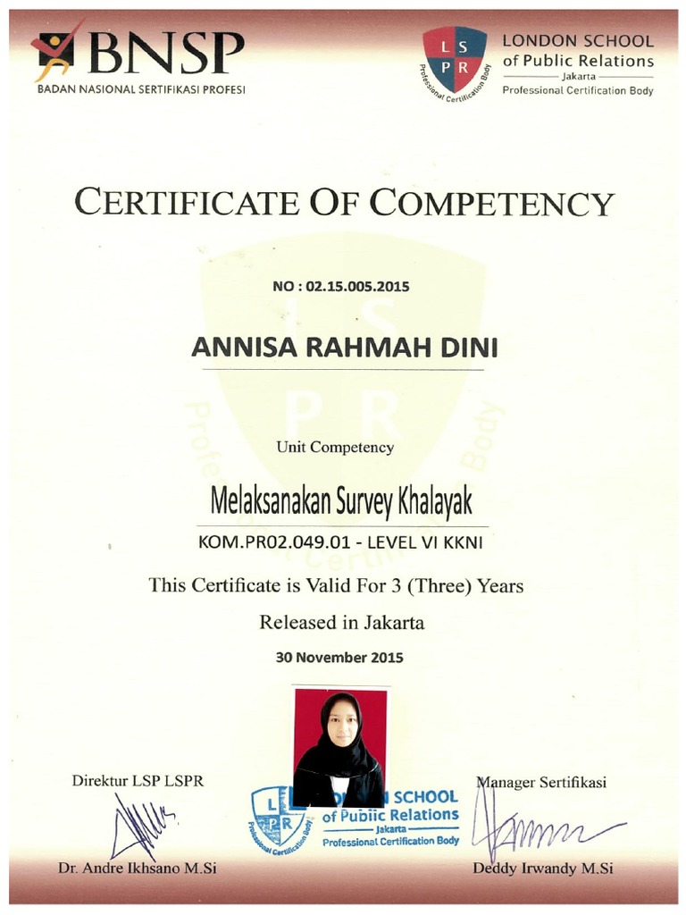 Sertifikat BNSP | PDF