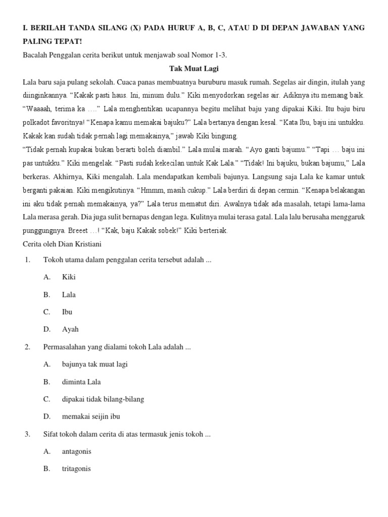 Soal Ulangan BAB 2 - BHS Indo - Kelas 4 | PDF