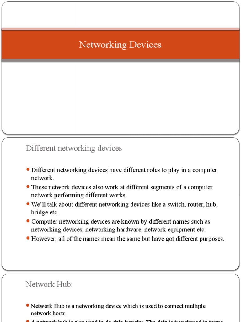 Networking Devices | PDF | Computer Network | Network Switch