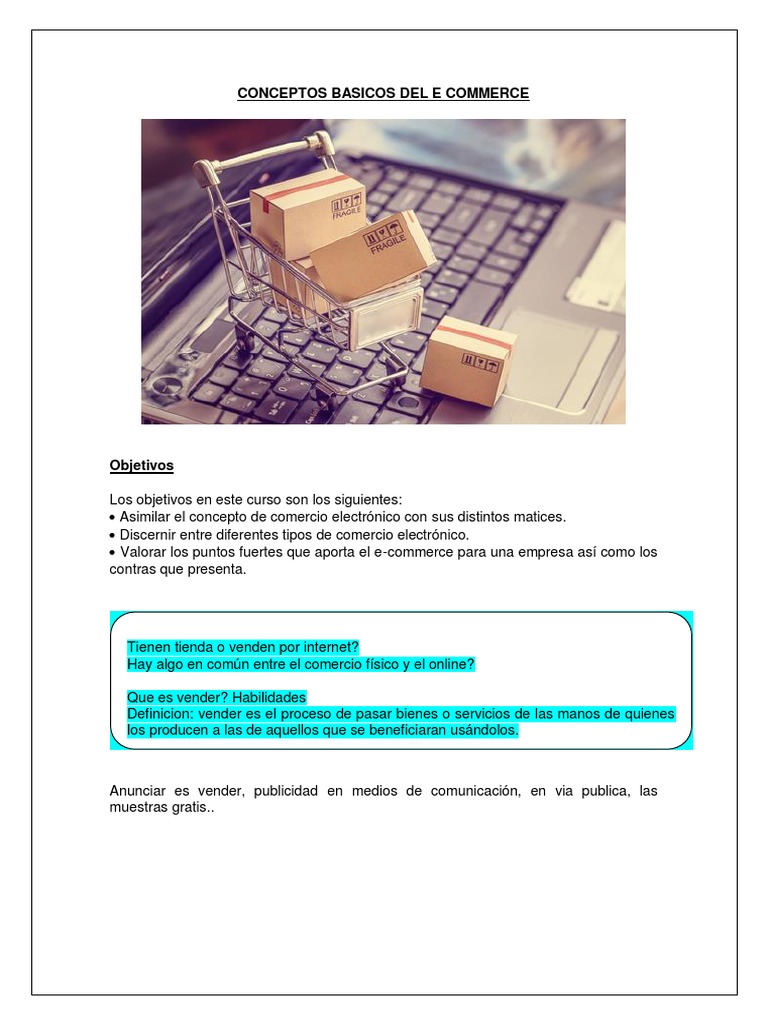 Contenidos Conceptos Basicos de e Commerce y Preguntas | PDF | Comercio electrónico | Las ...