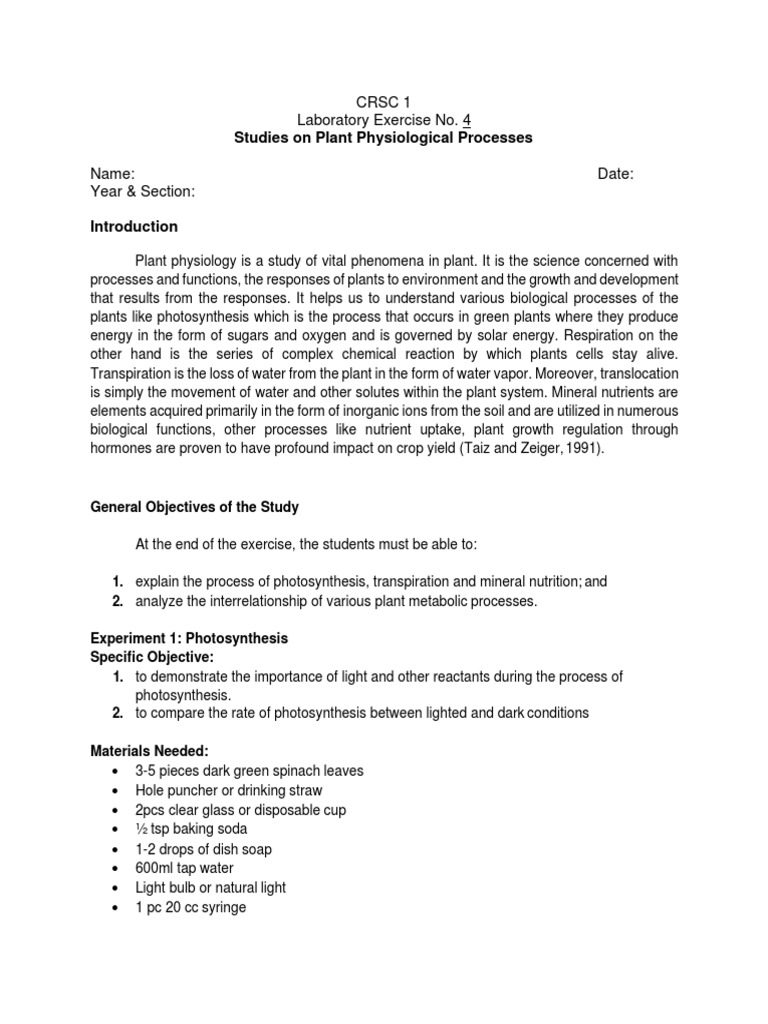 Lab 4 CRSC 1a | PDF | Plant Nutrition | Fertilizer