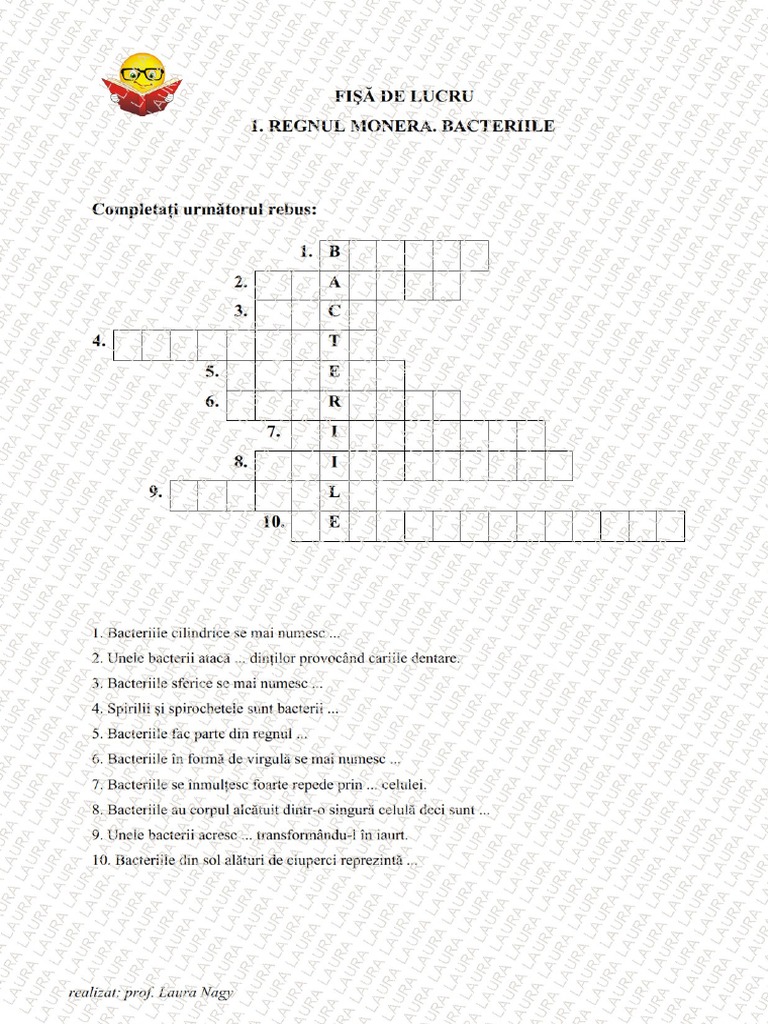 07 Cls 5 Fisa de Lucru Bacterii | PDF