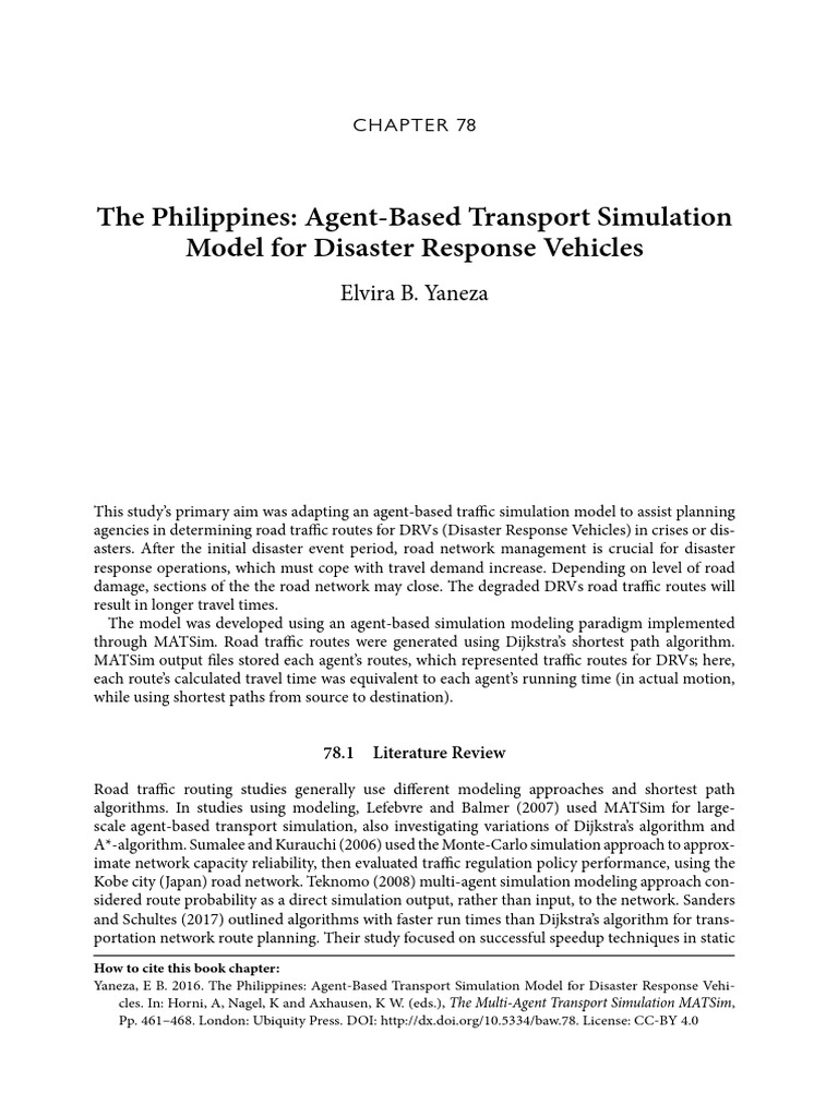 Multi Agent Transport Simulation 78 The Philippines Agent Based ...