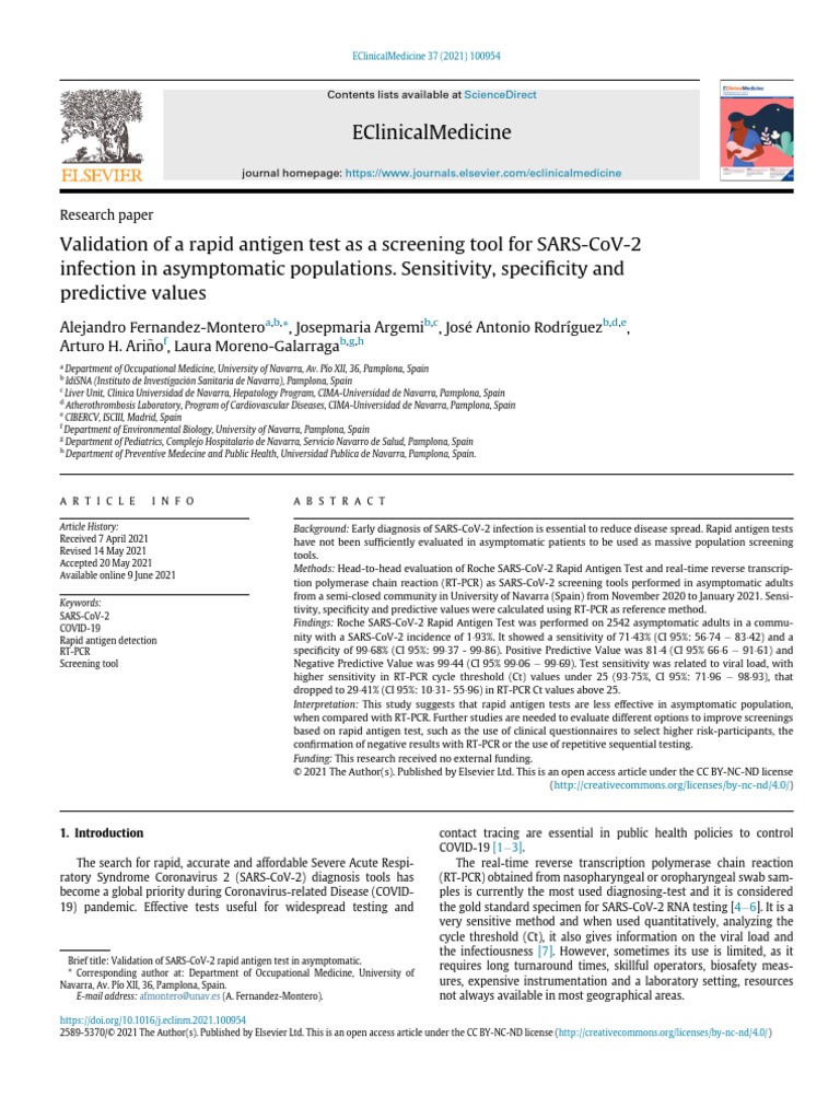 Validasi Rapid Antigen | PDF | Reverse Transcription Polymerase Chain Reaction | Sensitivity And ...