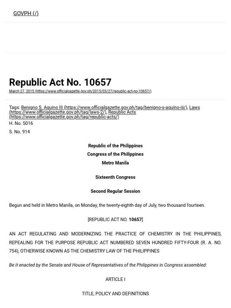 Republic Act No. 10657 - Official Gazette of The Republic of The ...