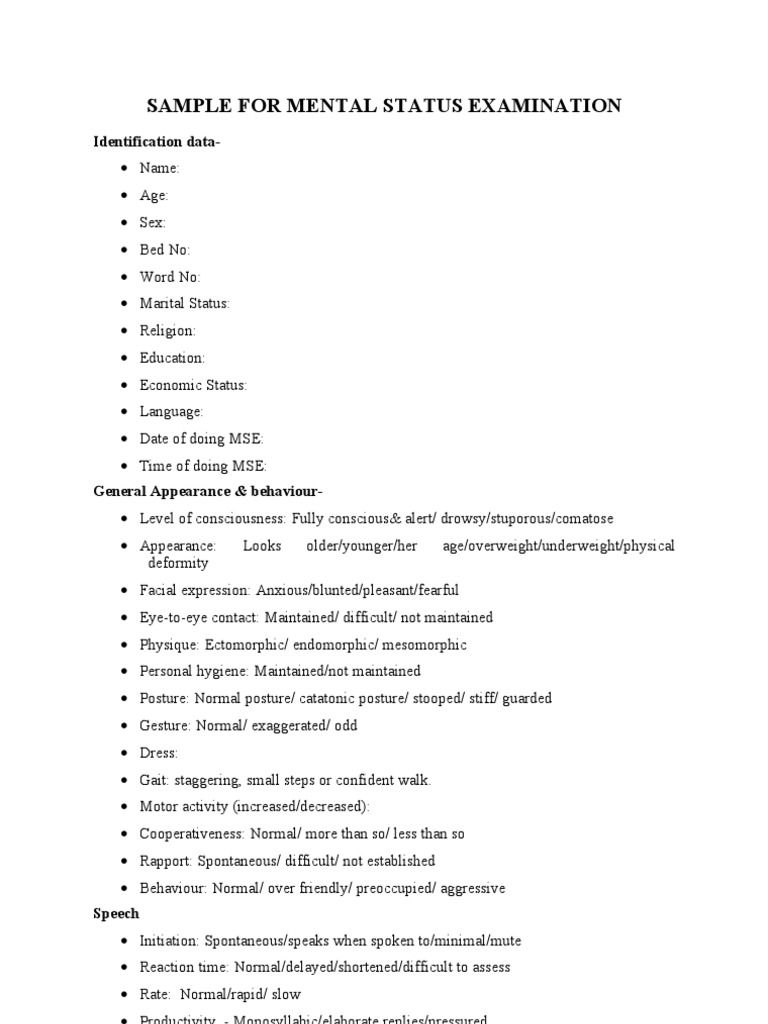 Format MSE | Mental Processes | Behavioural Sciences