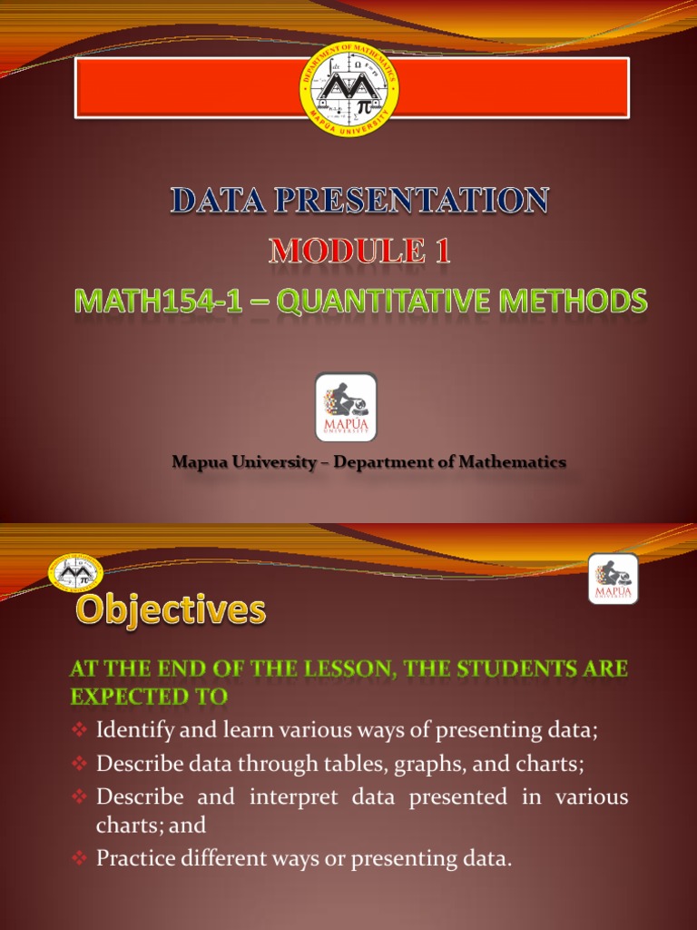 2 Math 154-1 Module 1 Presentation of Data | PDF | Numbers | Statistics