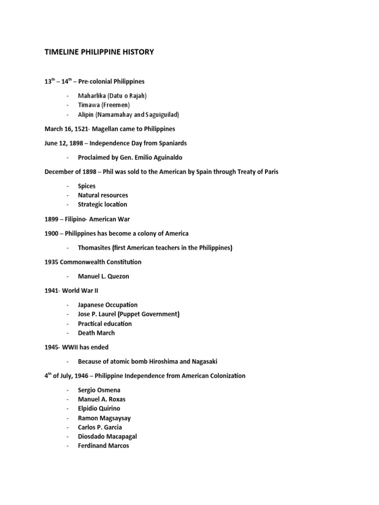 Timeline Philippine History | PDF