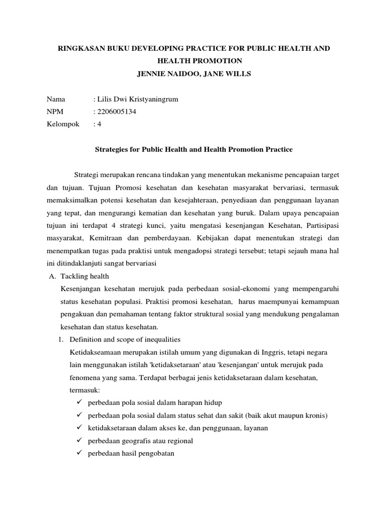 Tugas Resume Individu - Strategi Dalam Kesmas Dan Promkes - Lilis Dwi K ...