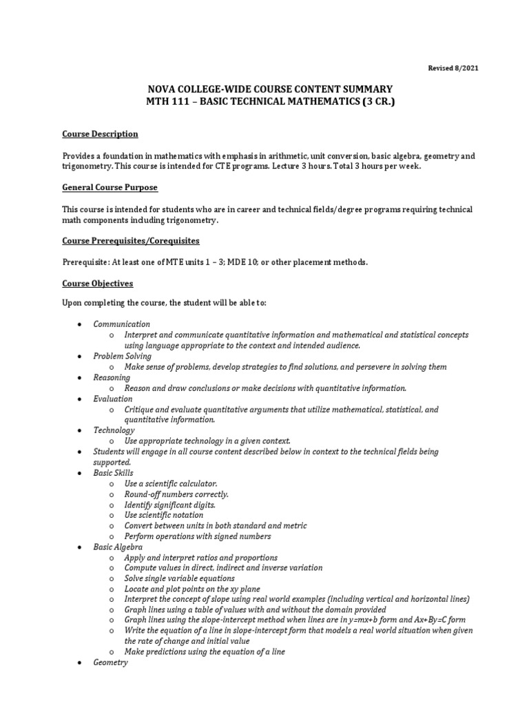 Mth111 Pdf Trigonometry Geometry