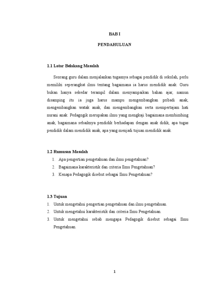 Makalah Kel 1 PP Pedagogik Sebagai Ilmu Pengetahuan | PDF