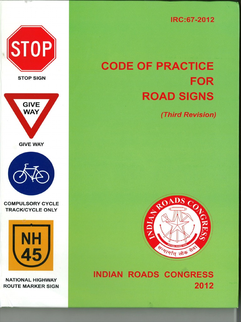 IRC 67-2012 Code of Practice For Road Signs | PDF