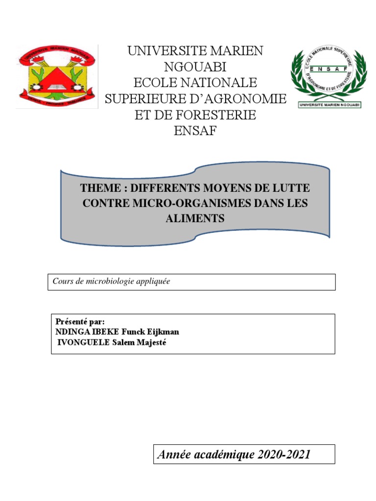 Devoir Microbiologie Alimentaire 2 | PDF | Conservation des aliments | Micro-organisme