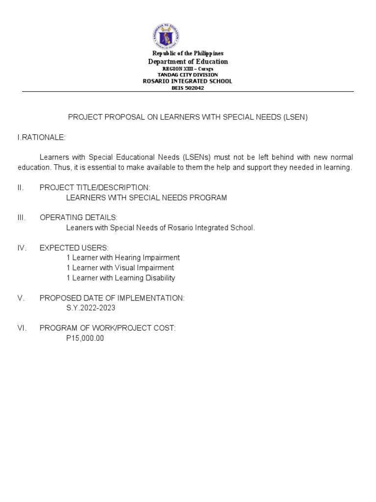 Sped Project Proposal | PDF