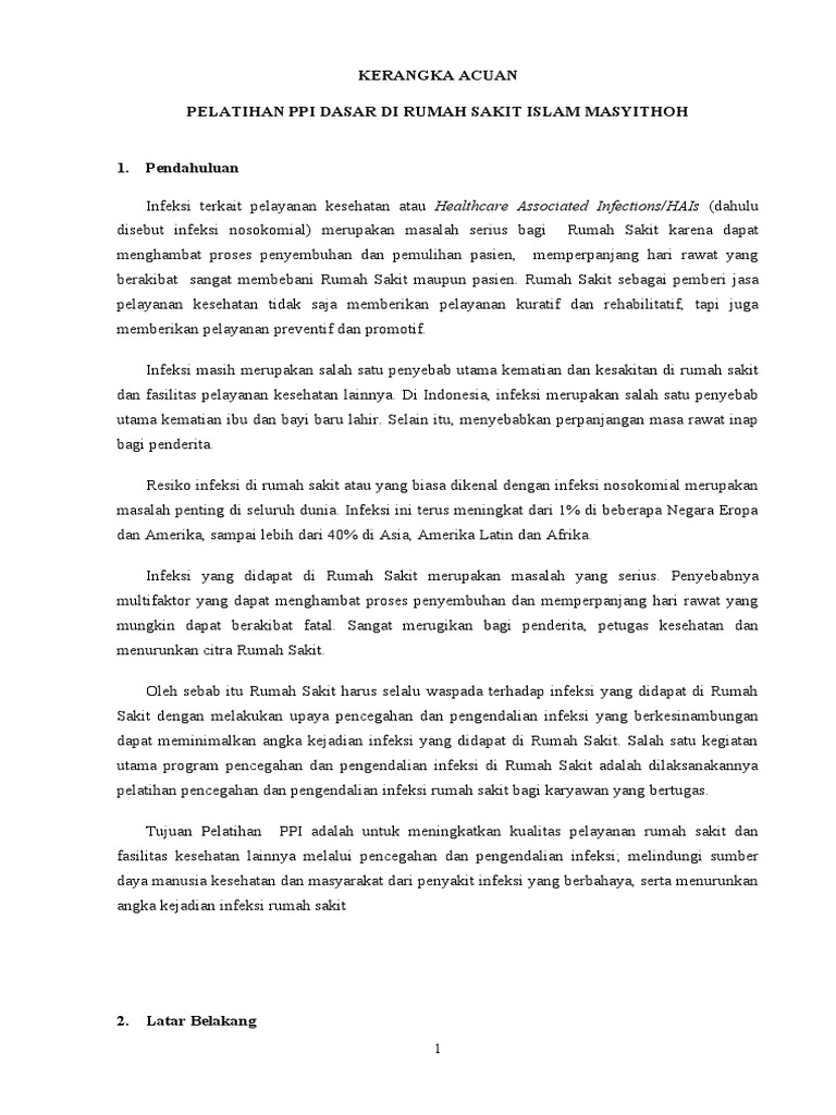 Kerangka Acuan Pelatihan Ppi Dasar Tahun 2022 | PDF | Pengembangan Diri ...