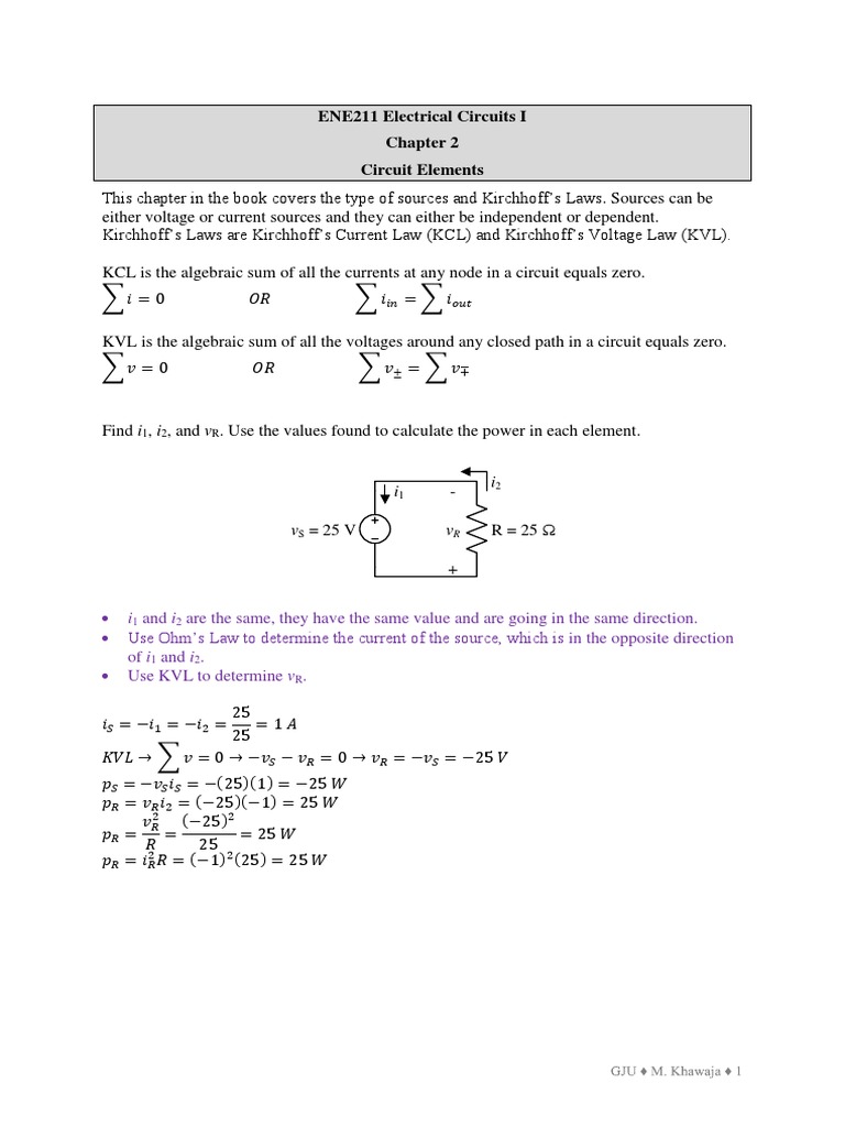 Chapter 2 - Circuit Elements | PDF | Electrical Network | Electromagnetism