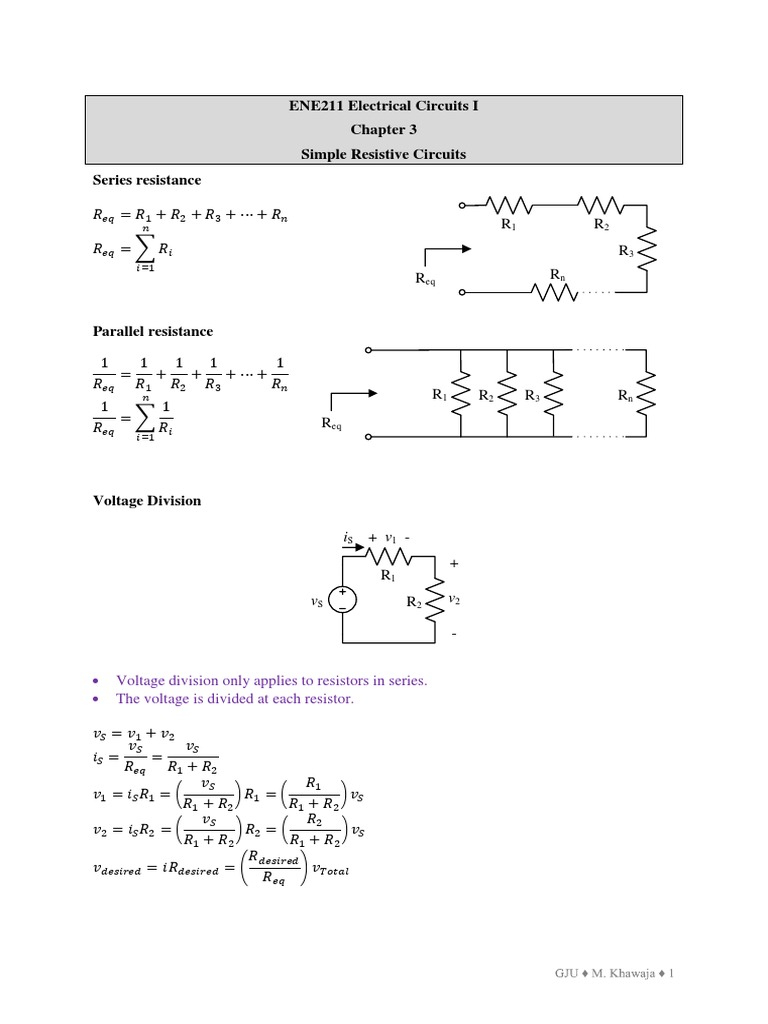 Chapter 3 - Simple Resistive Circuits | PDF | Series And Parallel Circuits | Resistor