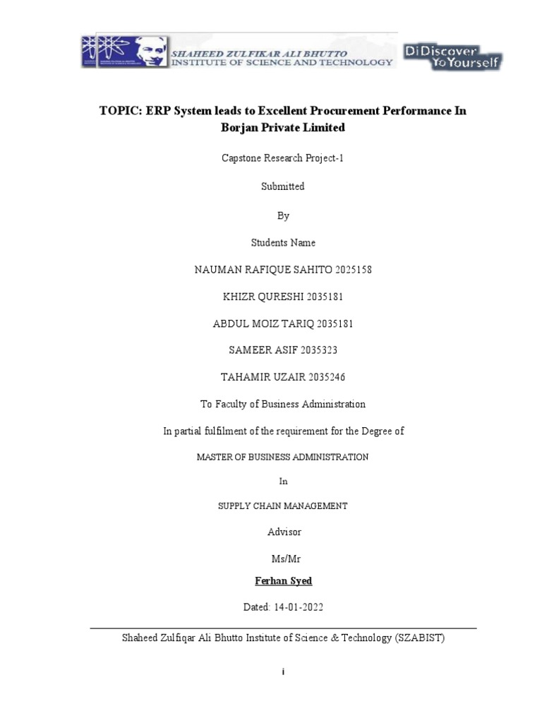 Brp 1 Final Report Borjan Private Limited Pdf Supply Chain