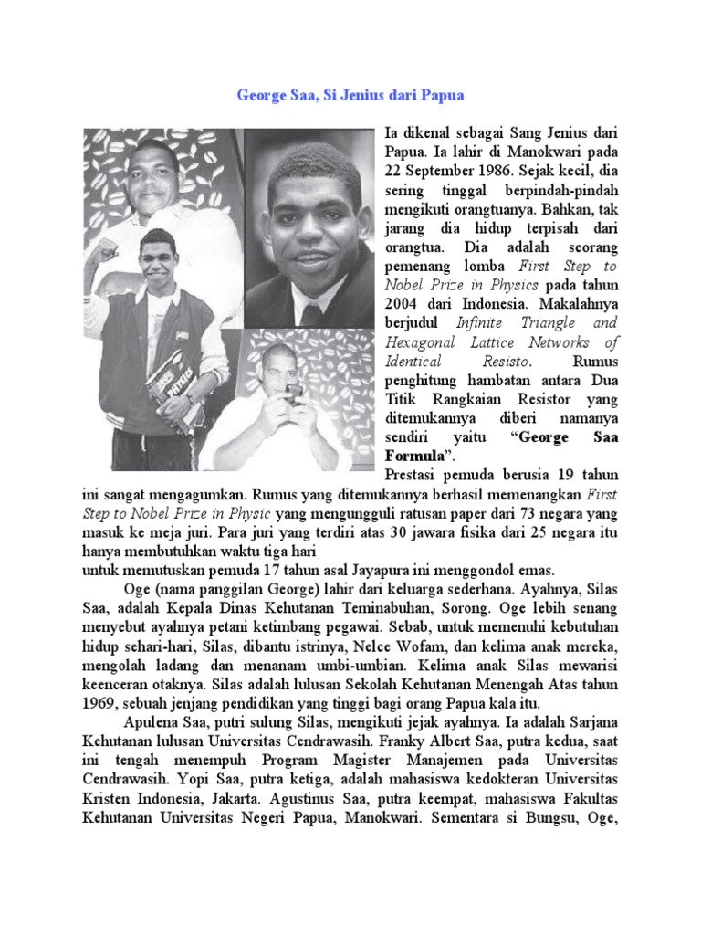 BIOGRAFI George Saa | PDF