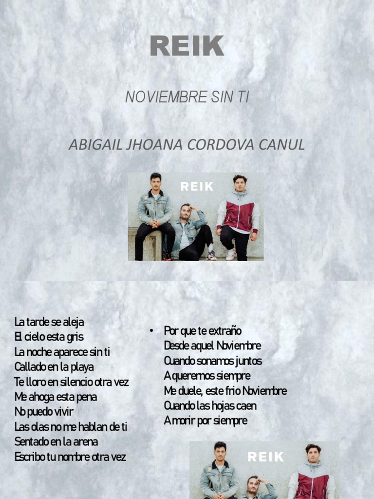 Noviembre Sin Ti: Letra y Sentimiento | PDF | Arte