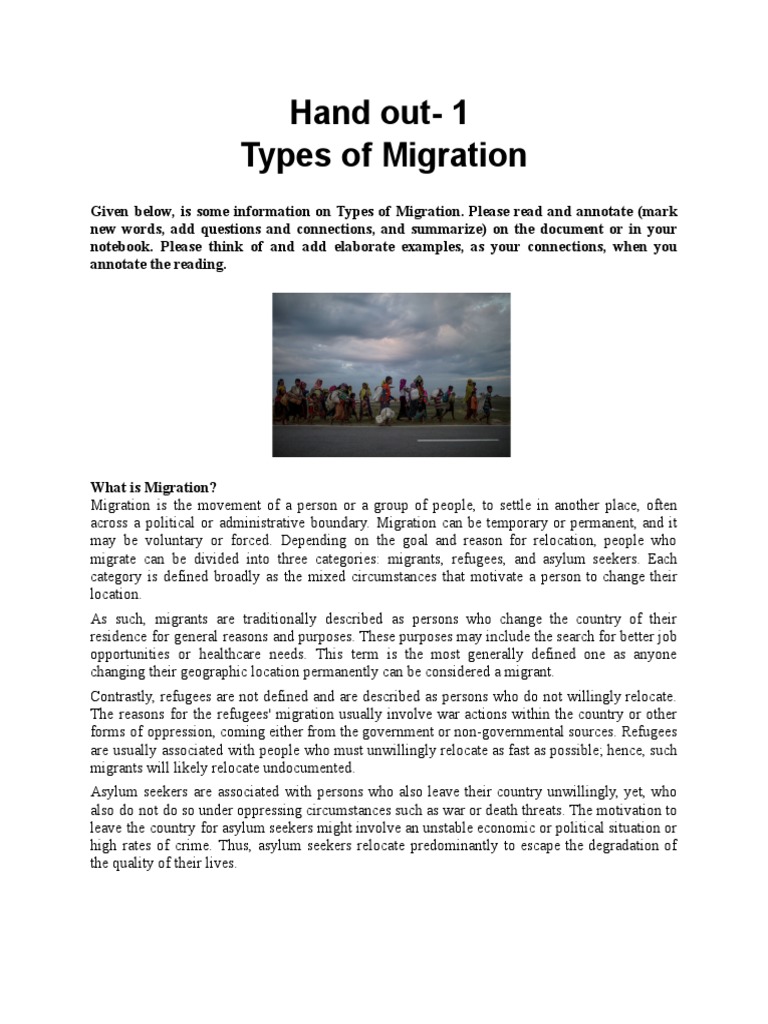 Overview of Migration Types | PDF | Human Migration | Globalization