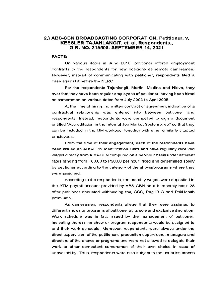 Abs-Cbn Broadcasting Corporation, v. Tajanlangit | PDF