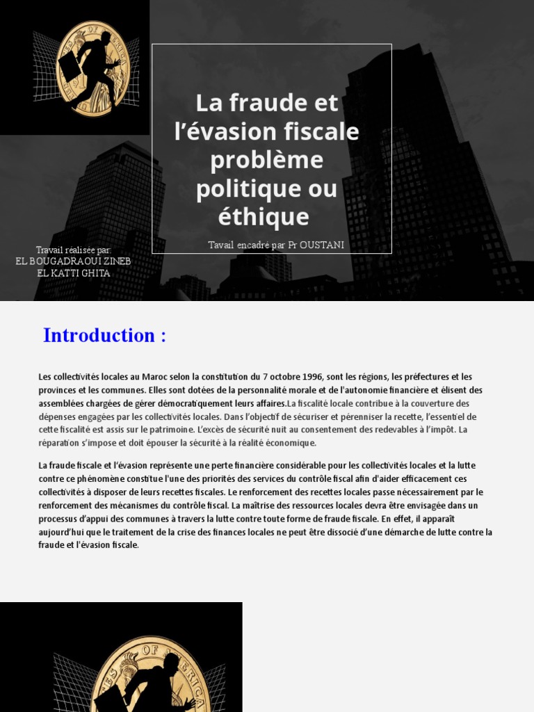 La Fraude Et L'évasion Fiscale Problème Politique Et Éthique | PDF | Impôts | Fraude fiscale
