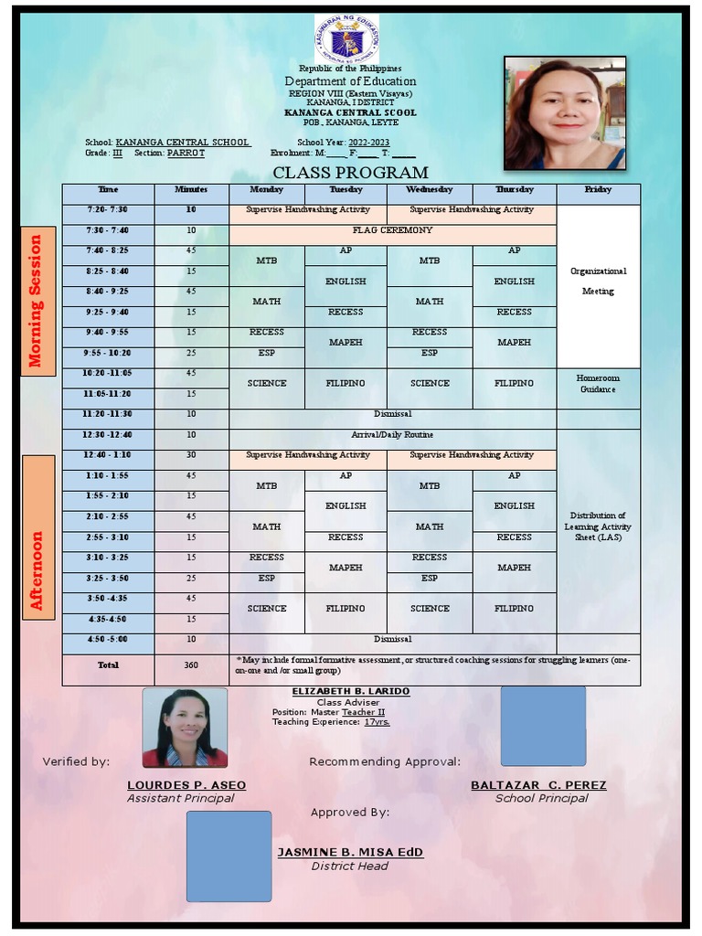 Class Program 2 | PDF | Schools | Educational Institutions