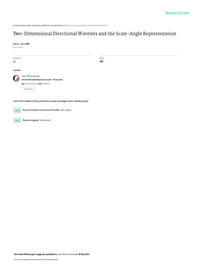 Directional Wavelet Transform Pdf Wavelet Convolution
