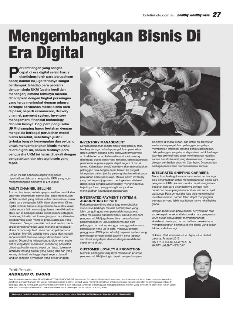 Mengembangkan Bisnis Di Era Digital Oleh Andreas C. Djong | PDF