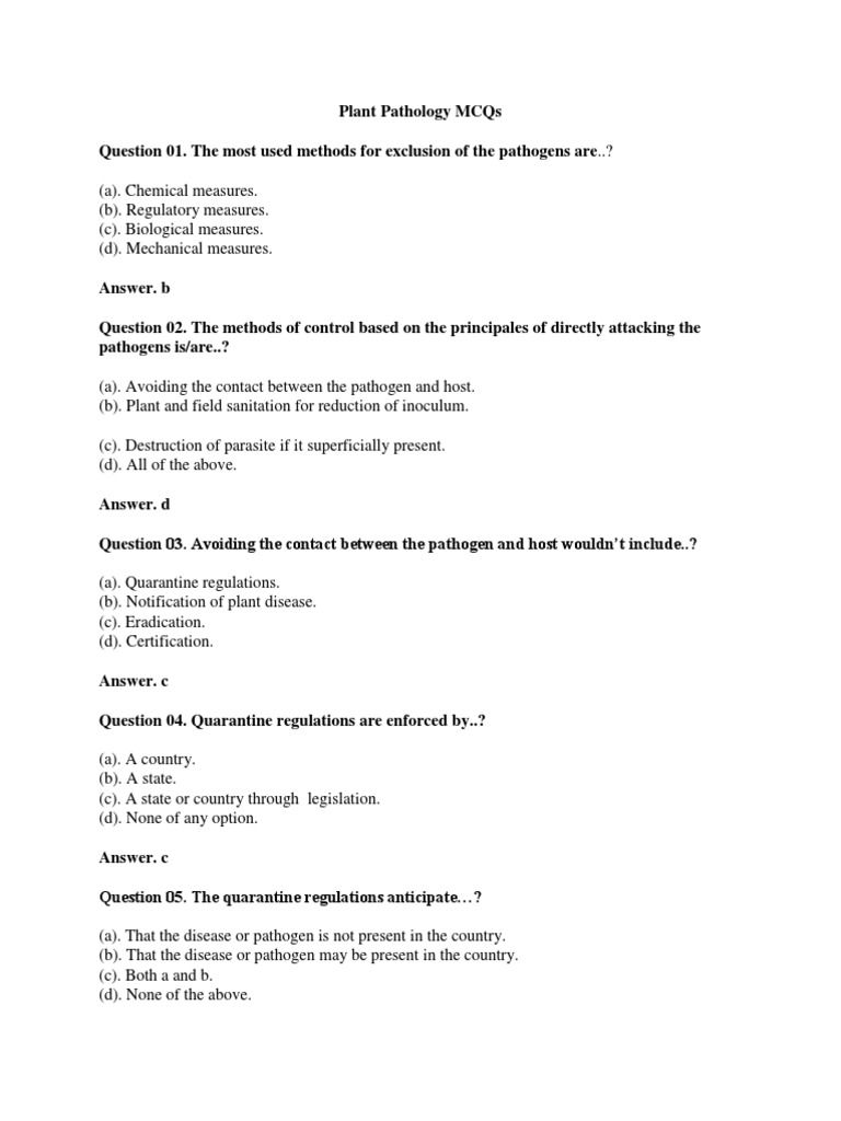 Plant Pathology Mcqs | PDF | Plant Pathology | Fungicide