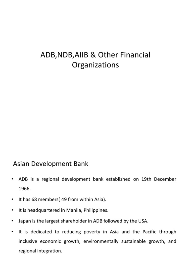 Adb, NDB& Aiib | PDF | African Development Bank | Asian Development Bank
