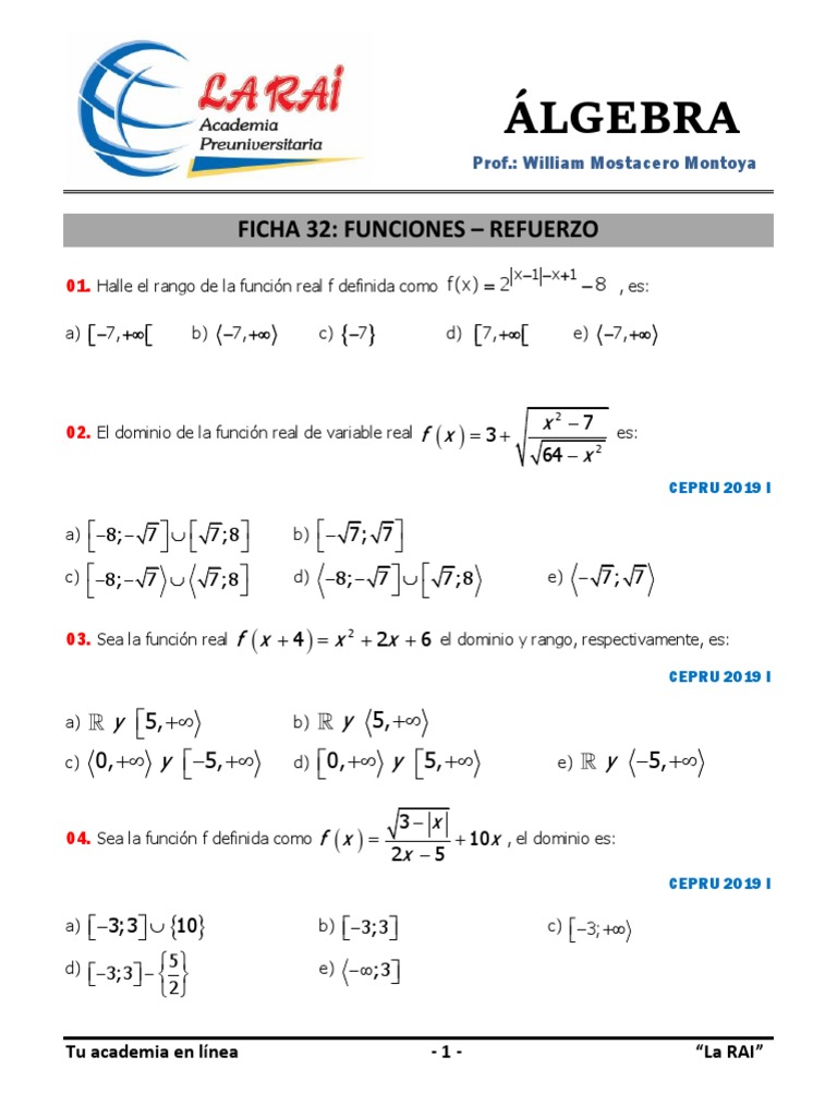 Ficha 32 Refuerzo Funciones | PDF | Función (Matemáticas) | Matemáticas