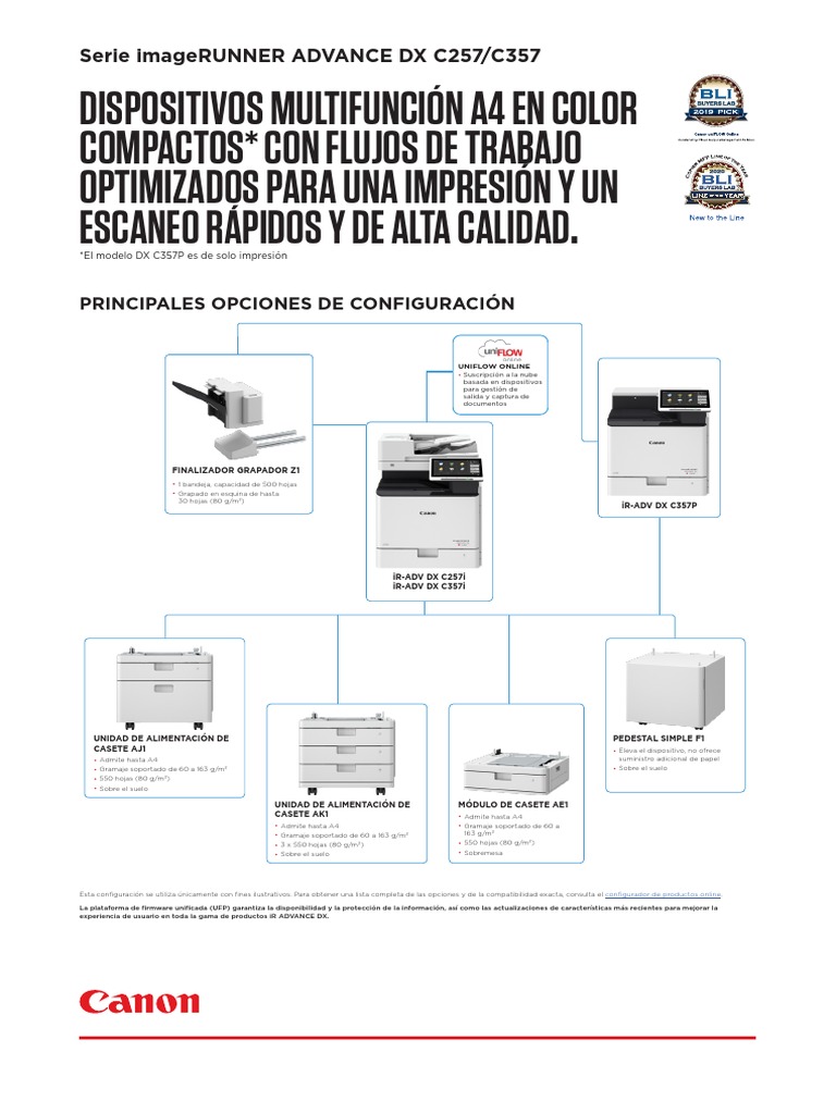 iR-ADV DX C257-357 - Hoja de Especificaciones - ES-ES | PDF | Autenticación | Fax