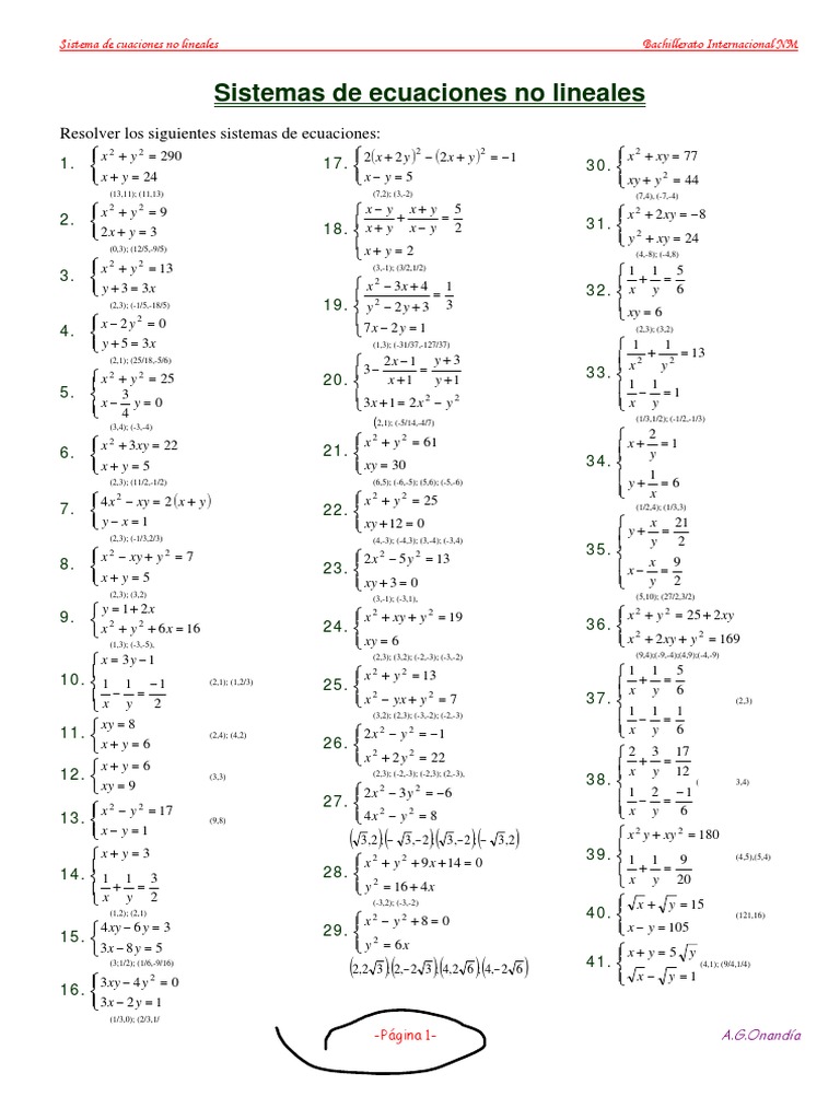 Sistemas de Ecuaciones No Lineales | PDF | Ajedrez
