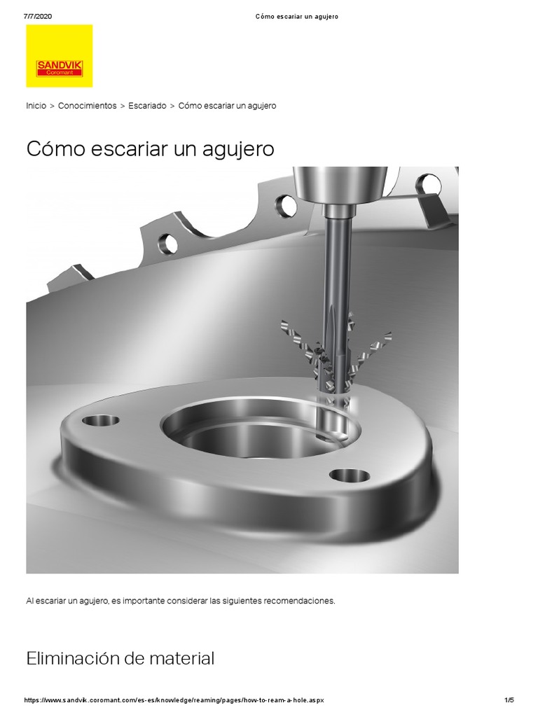 Cómo Escariar Un Agujero | PDF | Corte | Herramientas de corte