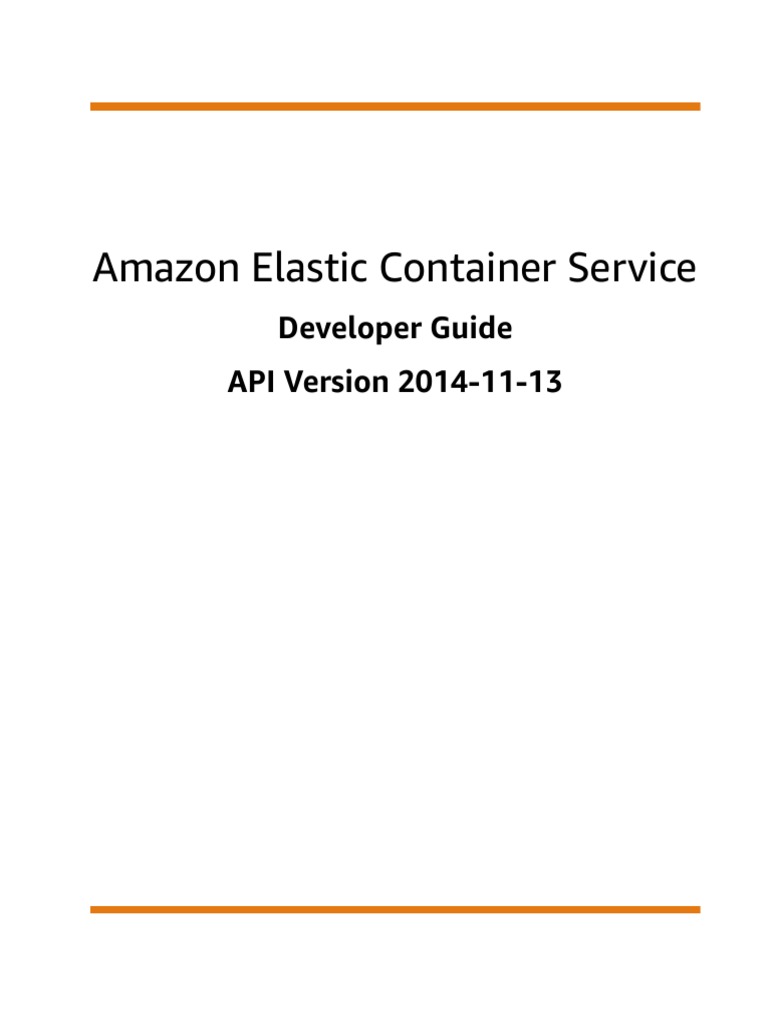 ECS DevelopersGuide | PDF | Amazon Web Services | Computer Engineering