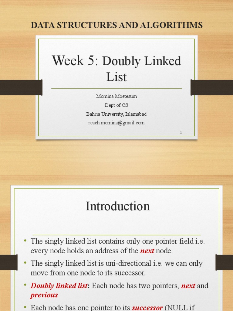 Lec5 Doubly Linked List 27032021 124711pm | PDF | Pointer (Computer Programming) | Data