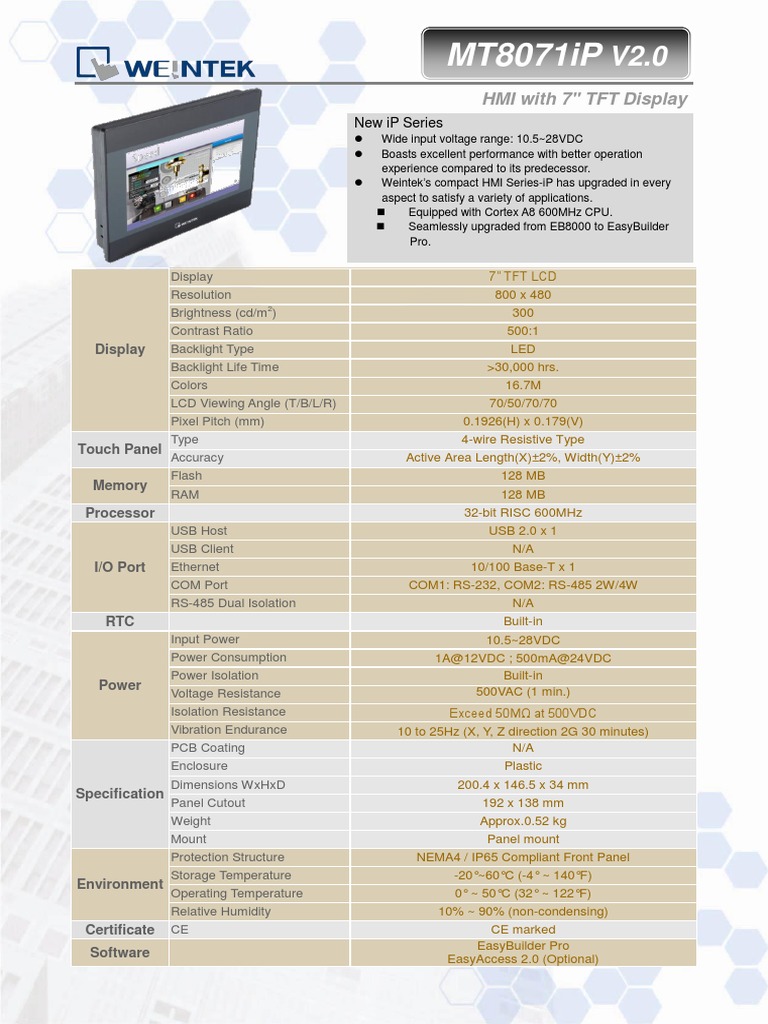 MT8071iP1_Datasheet_ENG | PDF | Liquid Crystal Display | Thin Film ...