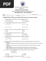 UNIFIED MATH 10 FIRST PERIODIC TEST With Answer Key | PDF | Sequence ...