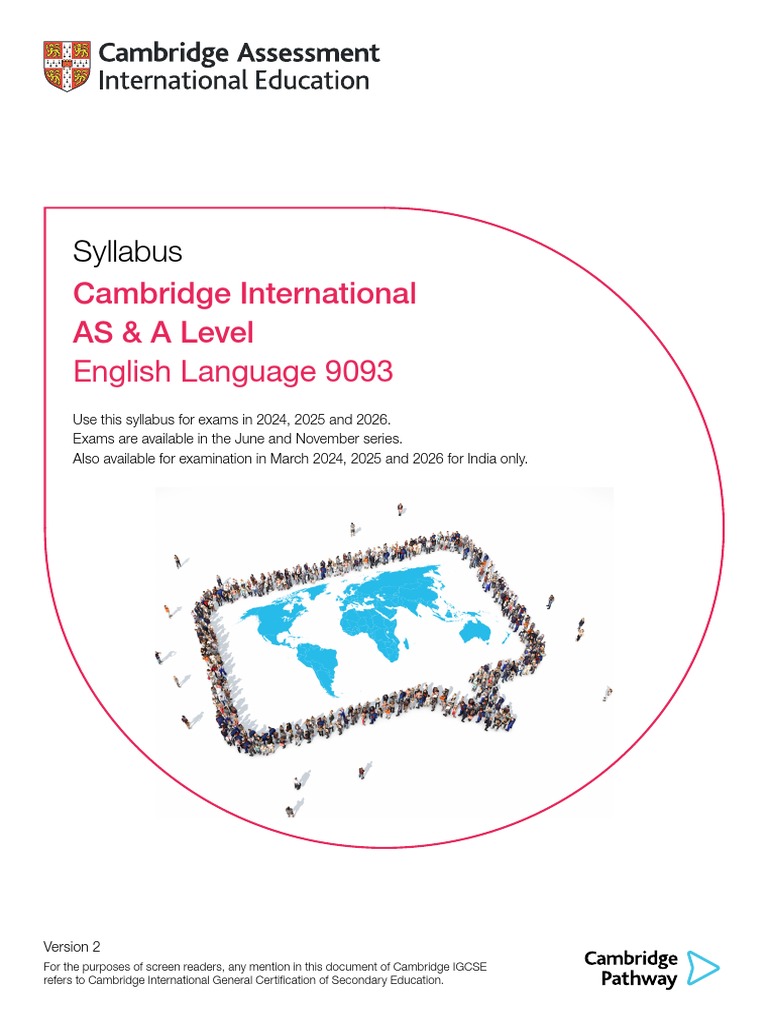 English Language AS:A Level (9093) - 2024:2026 Syllabus | PDF ...