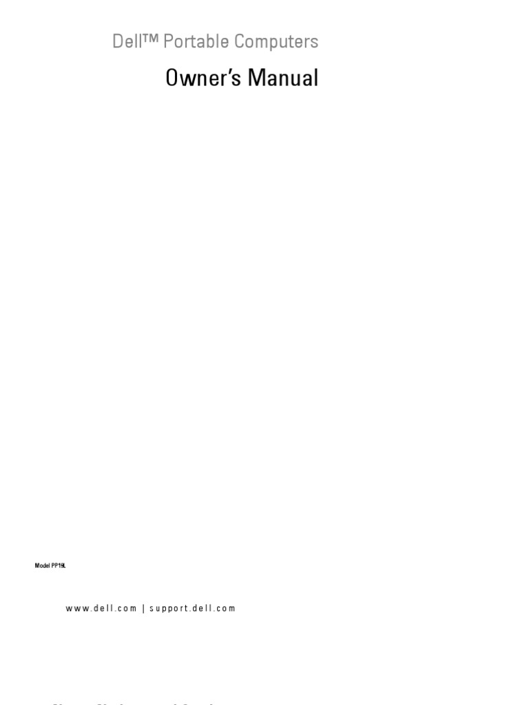 Owner's Manual: Dell™ Portable Computers | PDF