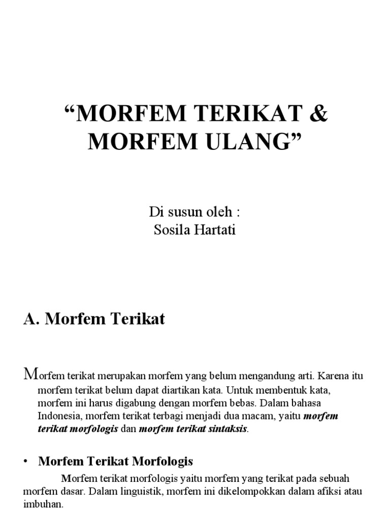 Morfem Terikat Dan Morfem Ulang | PDF
